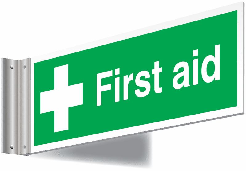 First Aid Double-Sided Corridor Signs | Seton