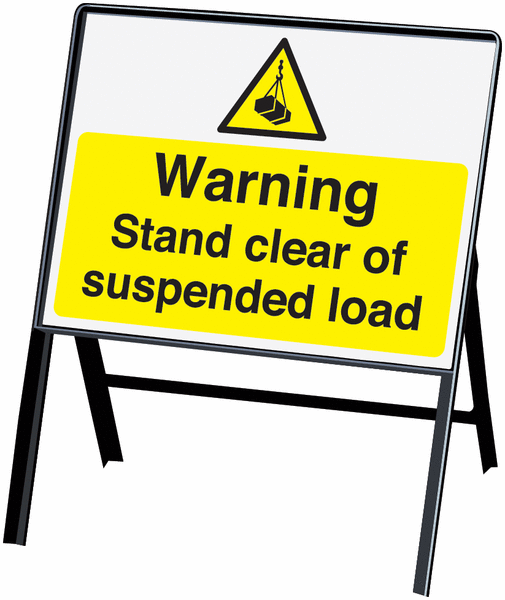 Warning Stand Clear Of Suspended Load Stanchion Signs | Seton