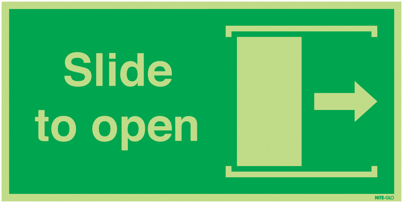 Nite-Glo Slide To Open (Arrow Right) Signs | Seton
