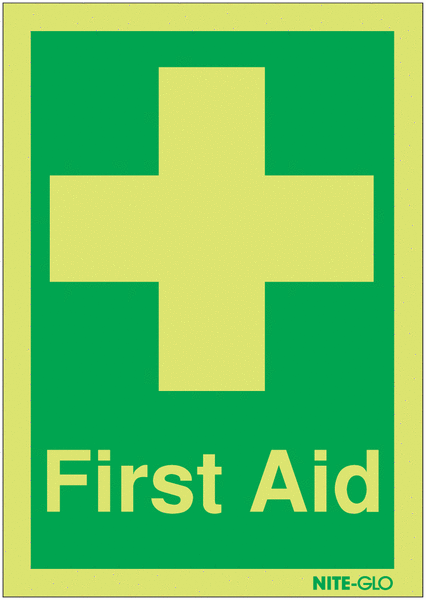 Nite-Glo First Aid Photoluminescent Signs | Seton