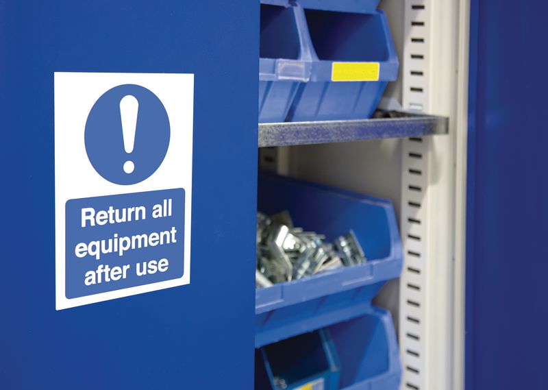Please Return Equipment After Use Shadow Board Messages Seton