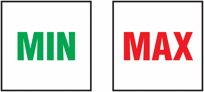 Colour-Coded Indicator Labels- Min / Max | Seton