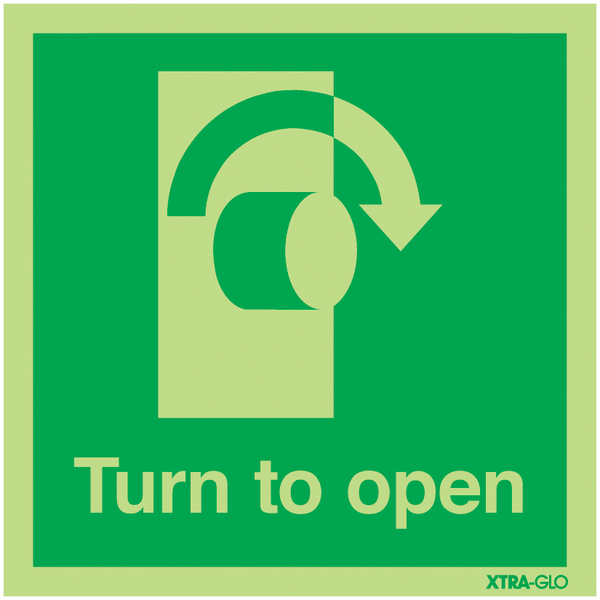 Xtra-Glo Turn To Open Clockwise Signs | Seton