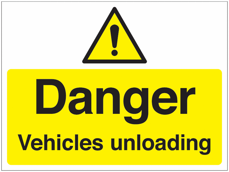 Danger Vehicles Unloading - Car Park Signs | Seton
