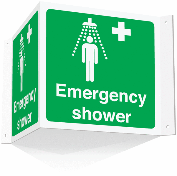 Emergency Shower Projecting '3D' Sign | Seton