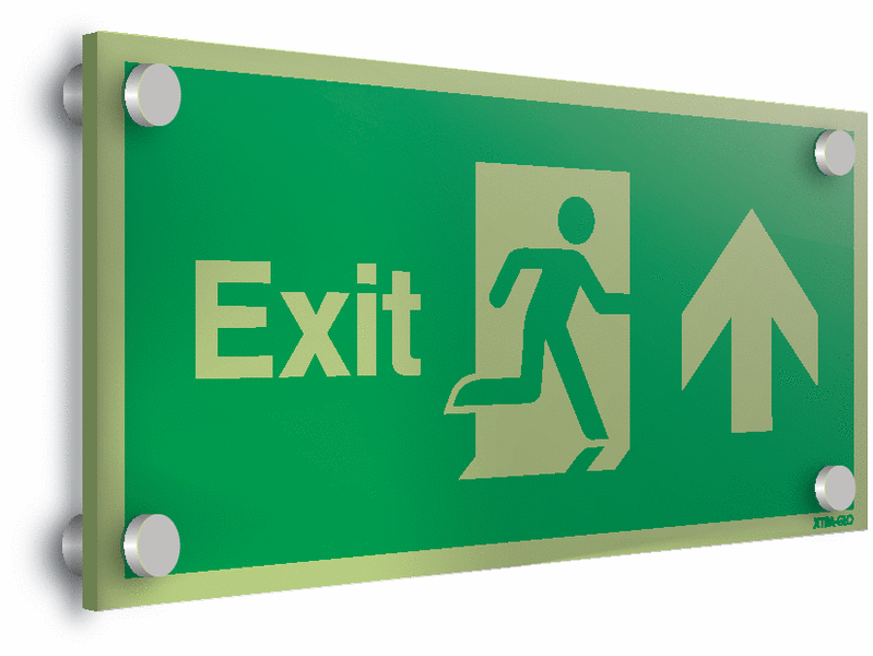 Exit Signs Clear Acrylic TANLUX Red Exit Signs For Business, LED Edge