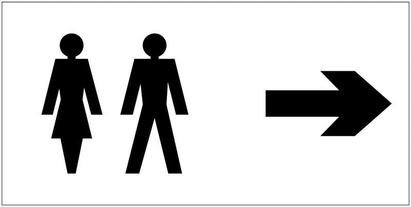 Restroom Sign Arrow Printable Restroom Signs With Left Arrows Free