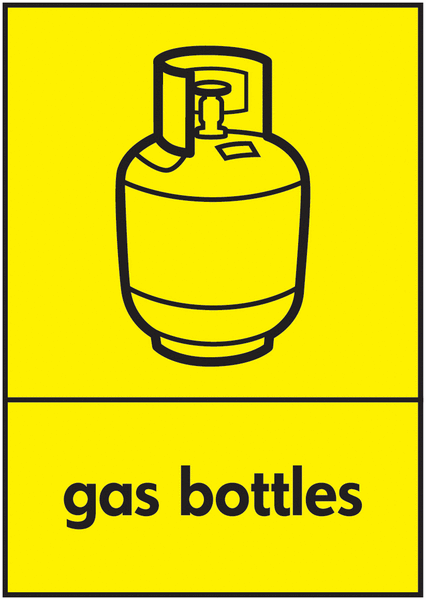 Gas Bottles - WRAP Hazardous Waste Recycling Signs | Seton