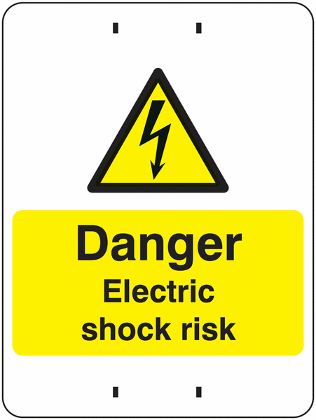 Danger Electric Shock Risk Temporary Post-Mounted Sign | Seton