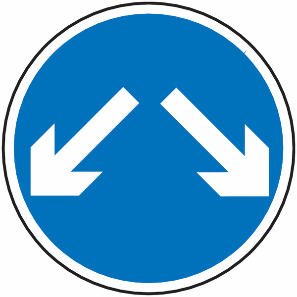 Both Ways Symbol Road & Car Park Traffic Sign Blue/White | Seton