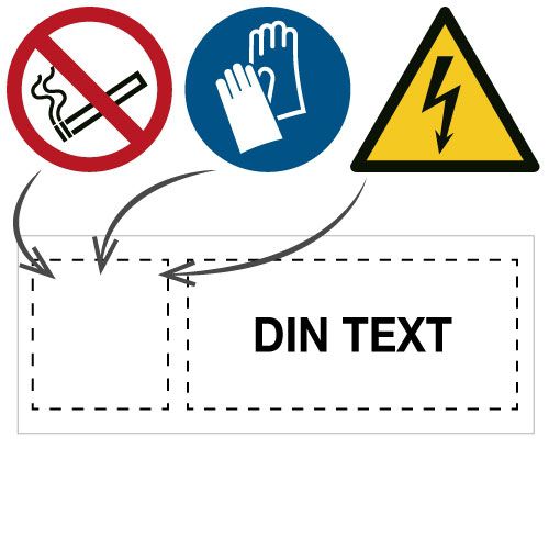 Kundanpassade skyltar och dekaler med egen text + piktogram | Seton