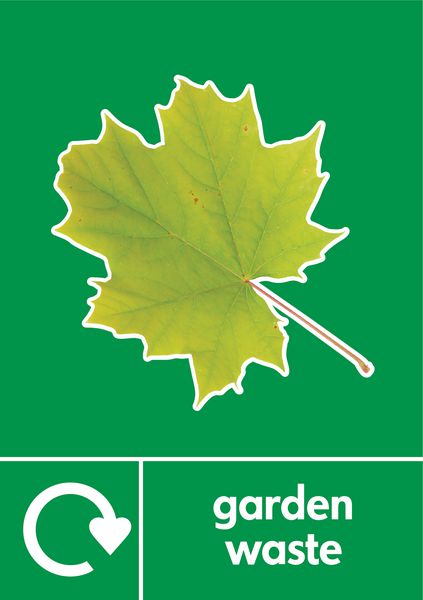 Garden Waste - WRAP Photographic Recycling Signs | Seton
