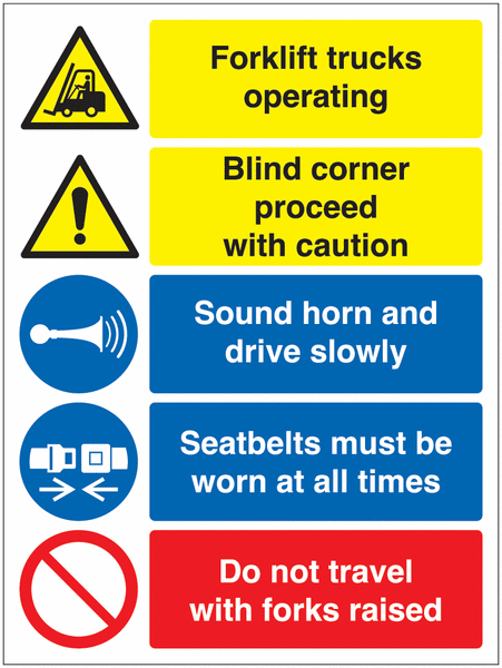Caution Forklifts / Blind Corner Sign - Quick Delivery | Seton