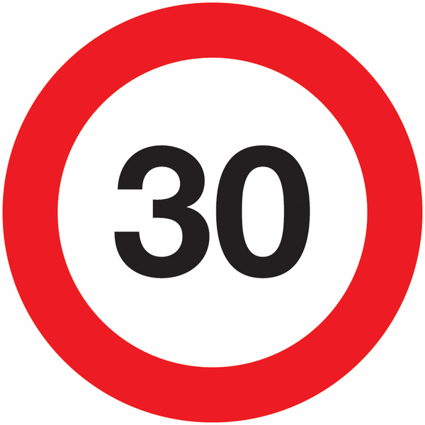 Verkeersbord maximumsnelheid - 30 km/u | Seton