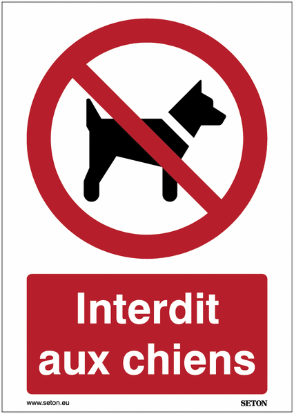 Panneaux ISO 7010 A3/A4/A5 Interdit aux chiens - P021 | Seton