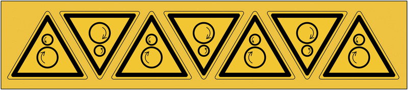 Waarschuwingsborden en -stickers ISO 7010 "Roterende onderdelen" - W025 ...