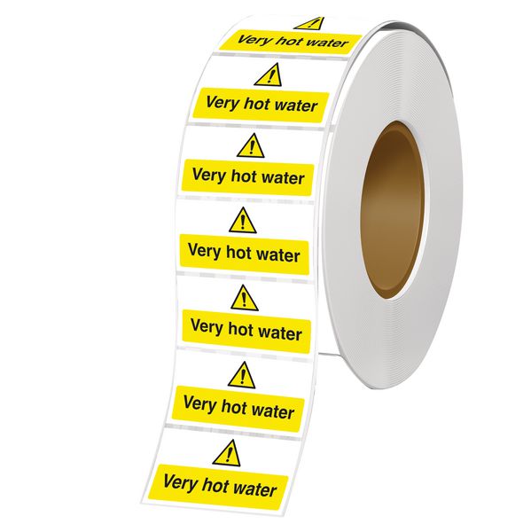 Very Hot Water - Vinyl Safety Labels On-a-Roll | Seton