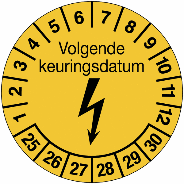 Keuringsstickers met tekst voor elektrische installaties - Volgende ...