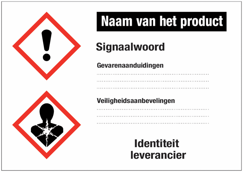 Personaliseerbare identificatie-etiketten voor gevaarlijke stoffen | Seton