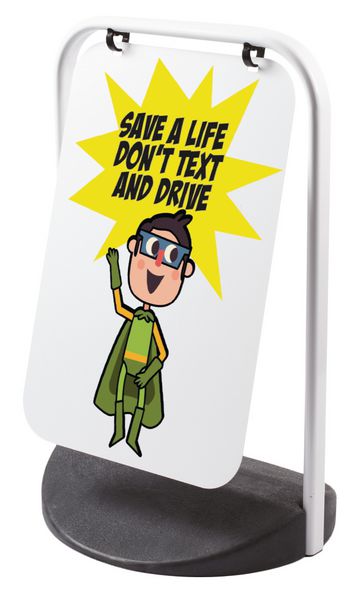 Save a Life Don't Text and Drive Swinging Carpark Sign | Seton