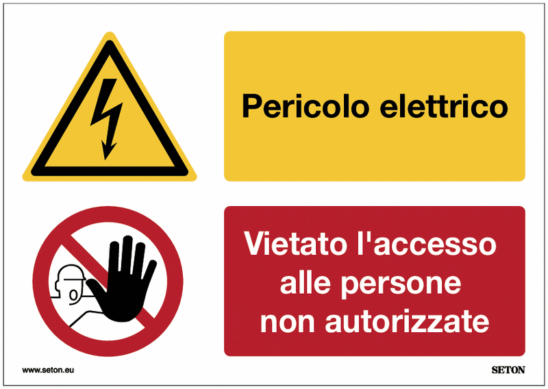 Cartelli combinati - Pericolo elettrico, vietato l'accesso alle persone ...