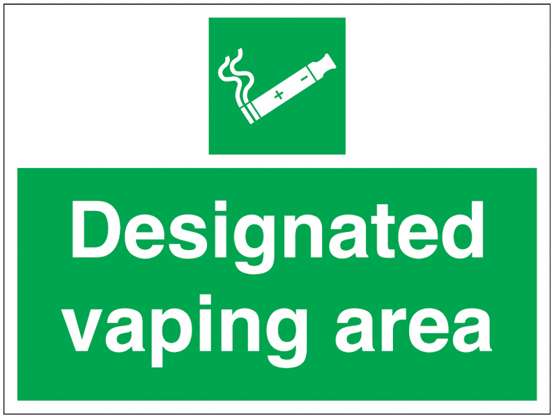 Designated Vaping Area Sign - Quick, Zero-Fuss Delivery | Seton