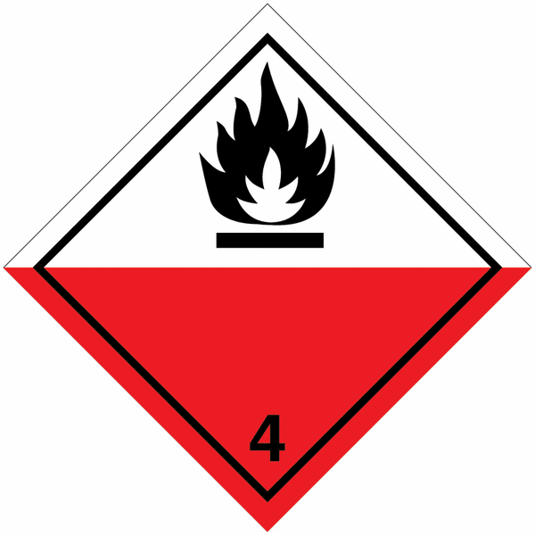 Spontaneously Combustible 4 Vinyl Hazard Warning Diamond | Seton