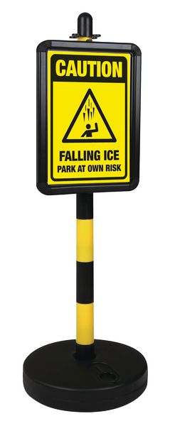 Temporary Winter Car Park Sign - Caution Falling Ice | Seton