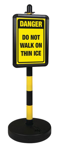 Temporary Winter Car Park Sign - Do Not Walk on Thin Ice | Seton