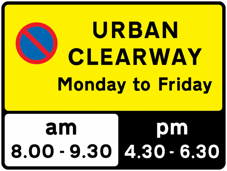 Traffic Signs - No Waiting - Urban Clearway | Seton