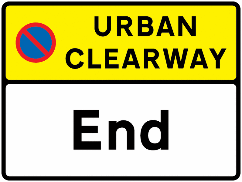Traffic Signs - No Waiting - Urban Clearway - End | Seton