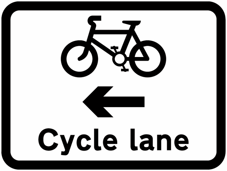 Traffic Signs - Cycle Lane (Arrow Left). Quick Delivery | Seton
