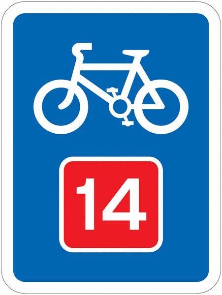 Traffic Signs - Numbered Cycle Route. Fast Easy Delivery | Seton