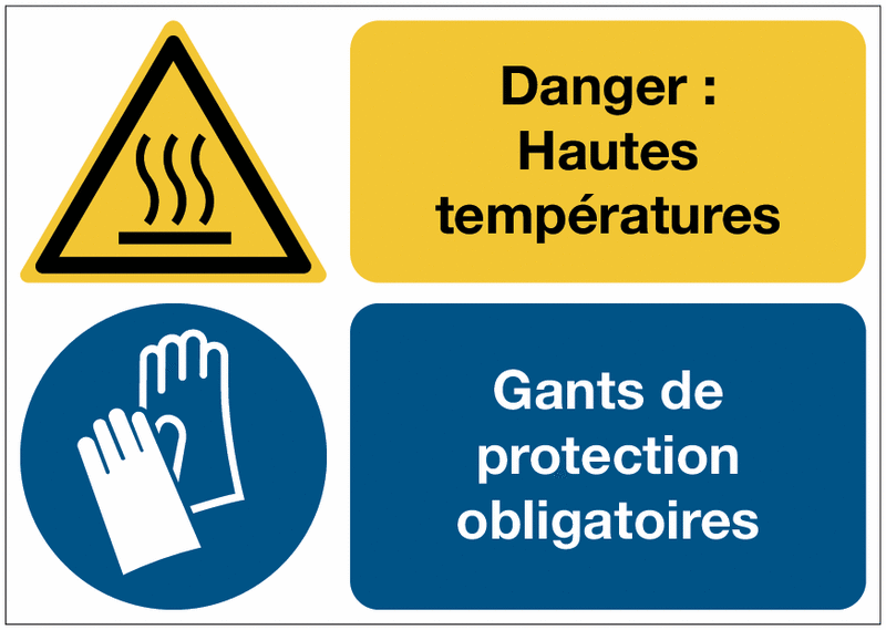 Autocollant lavable haute température gants obligatoires | Seton
