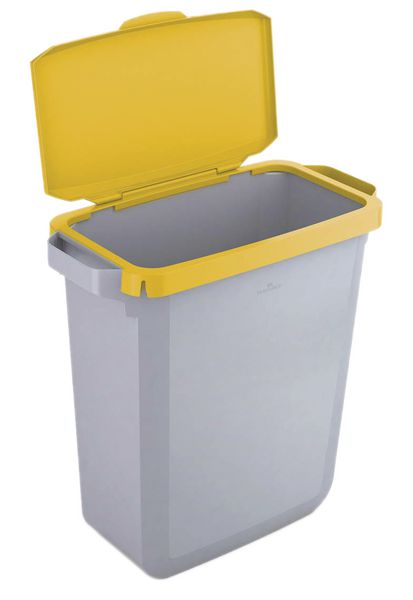 DURABIN 60L Grey Rectangular Recycling Bin with Hinged Lid | Seton
