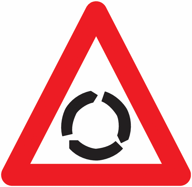 Roundabout Ahead Symbol Road & Car Park Traffic Signs | Seton