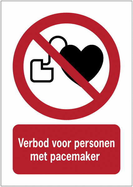 Verbodsborden en -stickers ISO 7010 - Verbod voor personen met ...