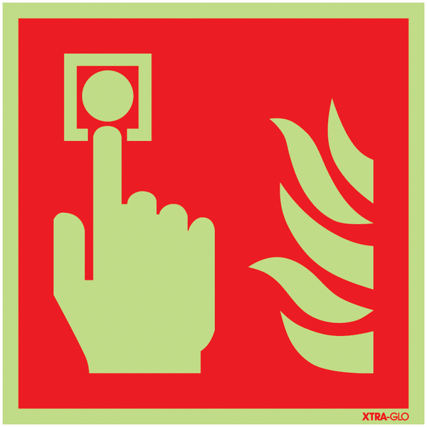 Xtra-Glo Photoluminescent Fire Alarm Symbol Signs | Seton