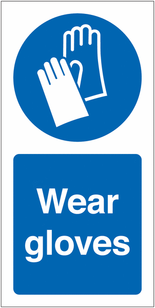 Wear Gloves Vinyl Safety Labels On-a-Roll | Seton