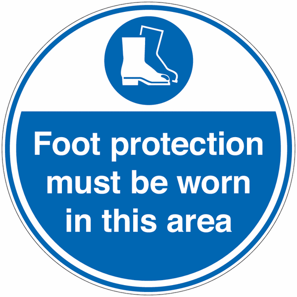 Foot Protection Must Be Worn In This Area Floor Signs | Seton
