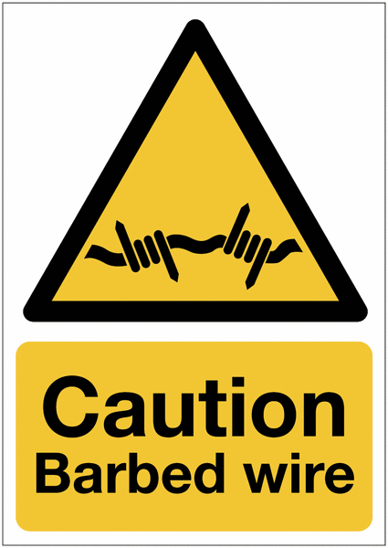 Barbed Wire Signs With Upgrades | Seton