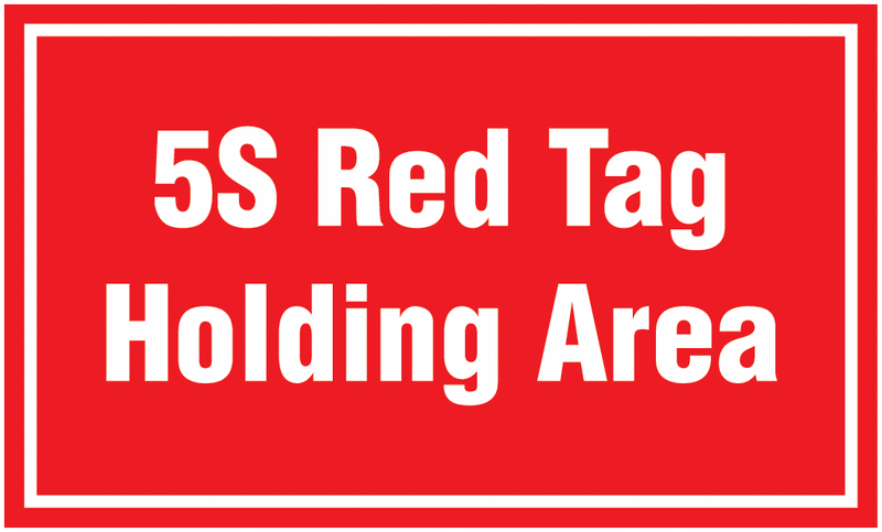 5S Red Tag Holding Area Anti-Slip Floor Signs | Seton