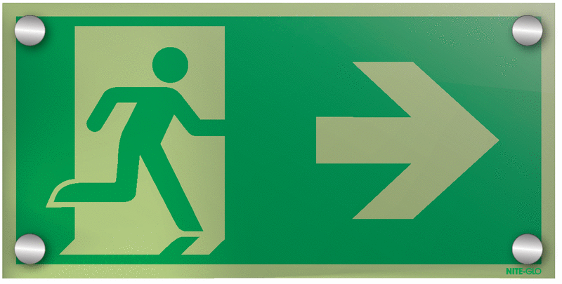 Nite-Glo Acrylic Running Man & Arrow Right Signs | Seton