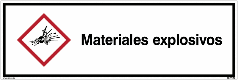 Paneles y adhesivos con pictograma y texto CLP - Sustancias explosivas ...