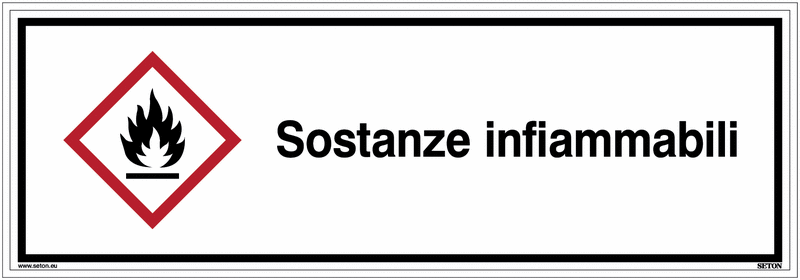 Cartelli e adesivi con pittogramma e testo - Sostanze infiammabili ...