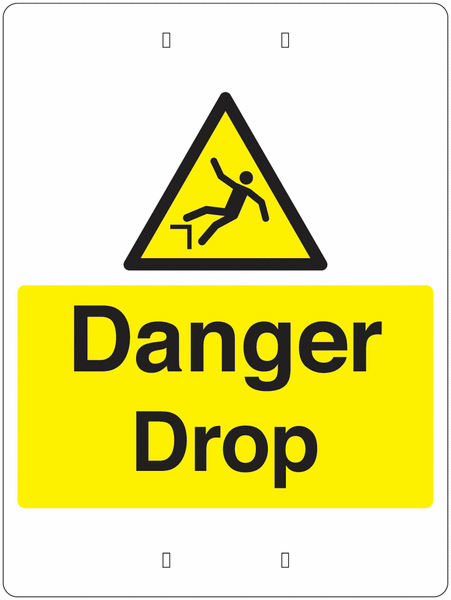 Danger Drop - Temporary Post-Mounted Signs | Seton