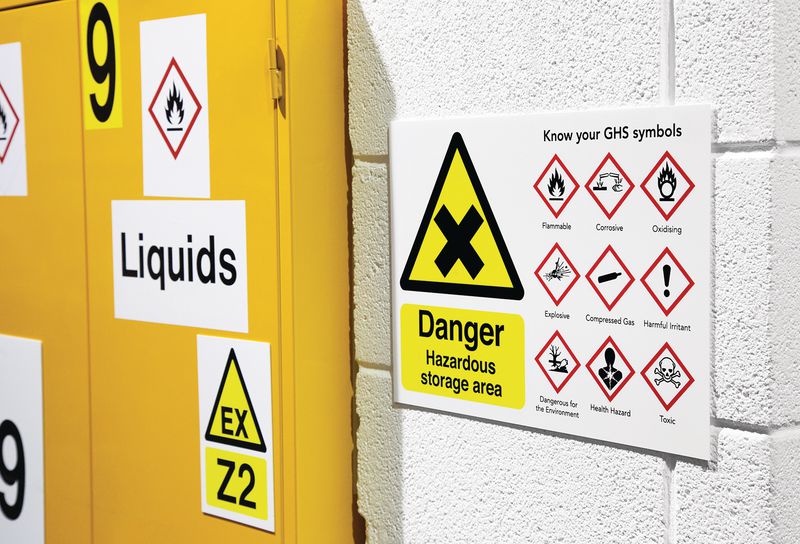 Chemical Safety Signs Caution Chemical Store Safety Sign Square