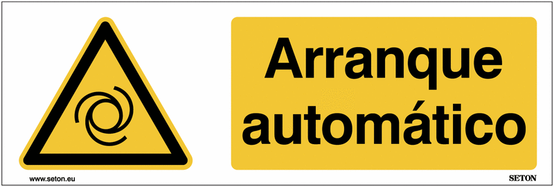 Señal ISO 7010 horizontal - Arranque automático - W008 | Seton