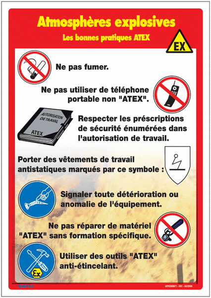 Pictogramme ATEX et signalisation atmosphère explosive | Seton
