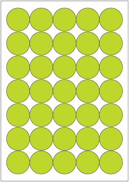 Ronde, fluorescerende stickers van papier | Seton